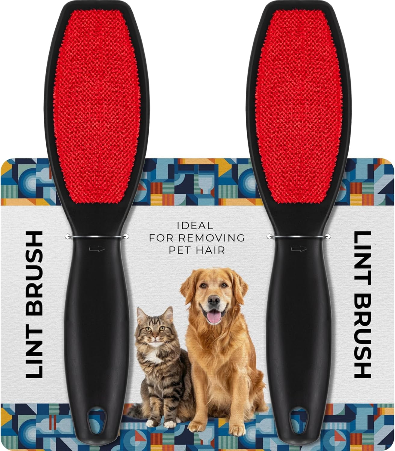 Double-Sided Lint Brush 2-Pack - Pet Hair Remover for Clothes ...