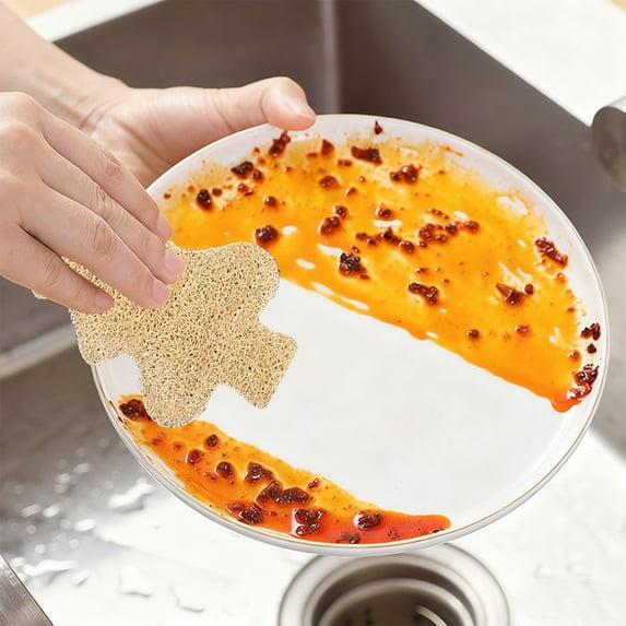 Double-Sided Loofah Dishwashing Brush, Scouring Pad And Pot Scrubber ...