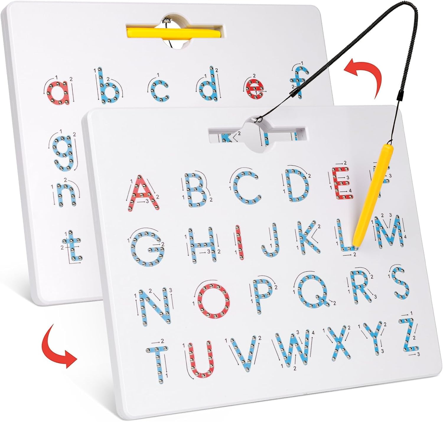 Double Sided Magnetic Letter Board - 2 in 1 Alphabet Magnets Tracing ...