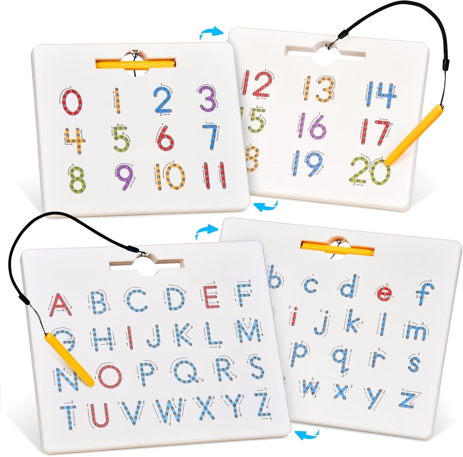 Double Sided Magnetic Letter & Number Board Set - Alphabet & Numbers ...