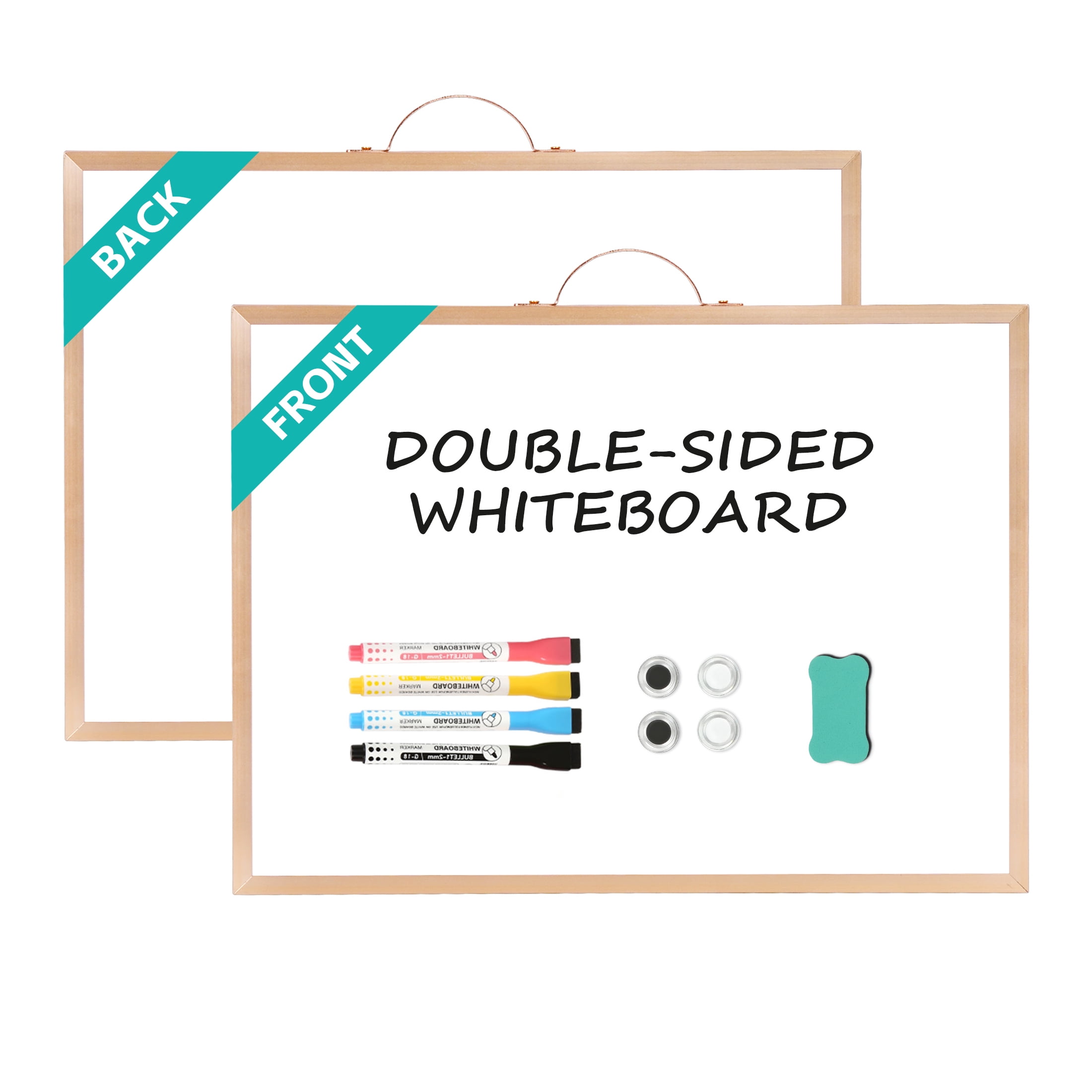 Double-Sided Magnetic Whiteboard, 16" x 12" Dry Erase White Board for ...