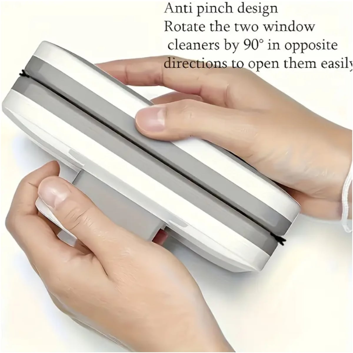 Double-Sided Magnetic Window Cleaner with ABS Handle Anti-Pinch Design ...