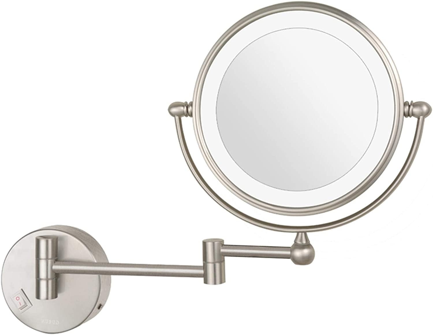 Double Sided Makeup Mirror with Lights and Magnification, 8 inch Brass ...
