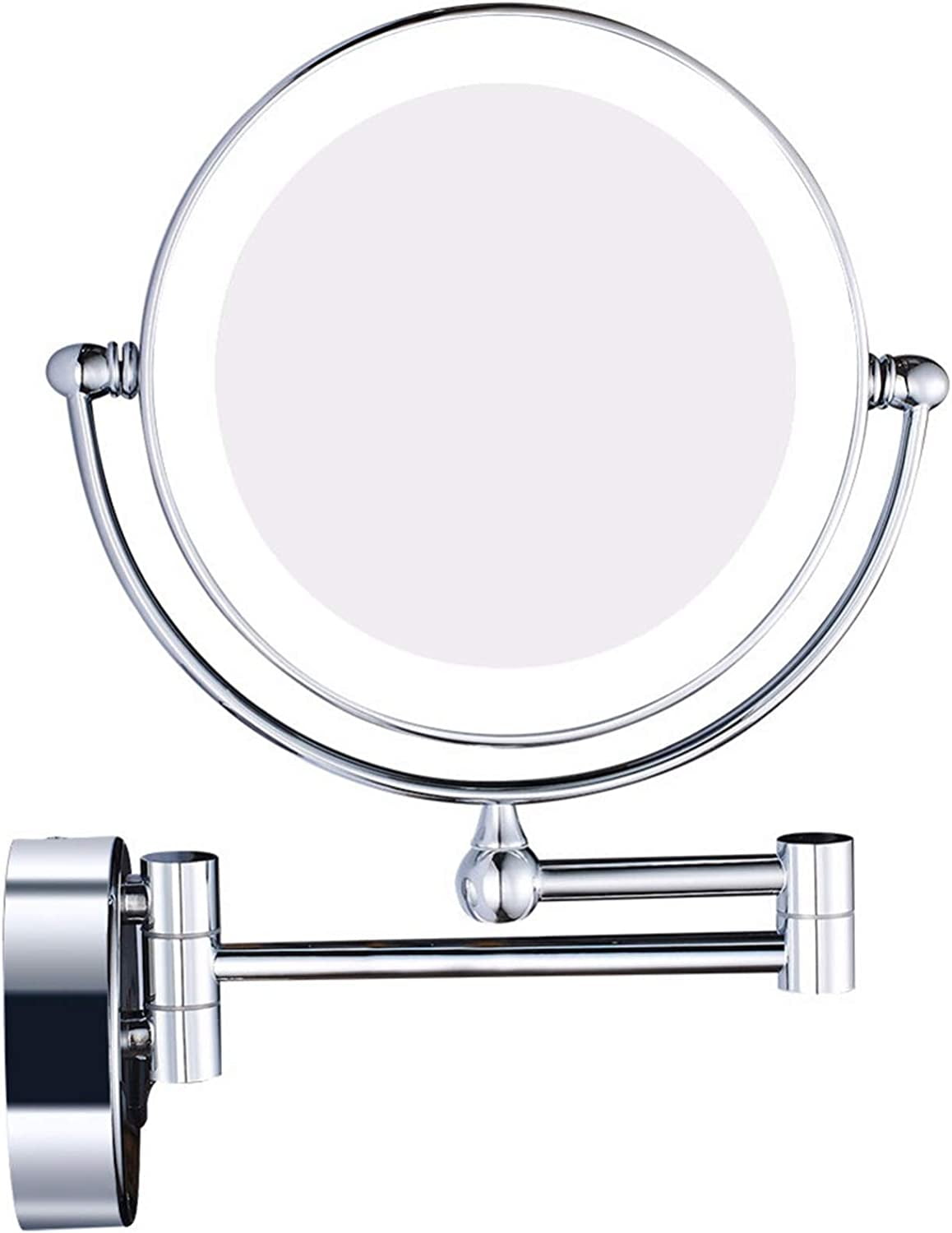 Double Sided Makeup Mirror with Lights and Magnification, 8 inch Brass ...