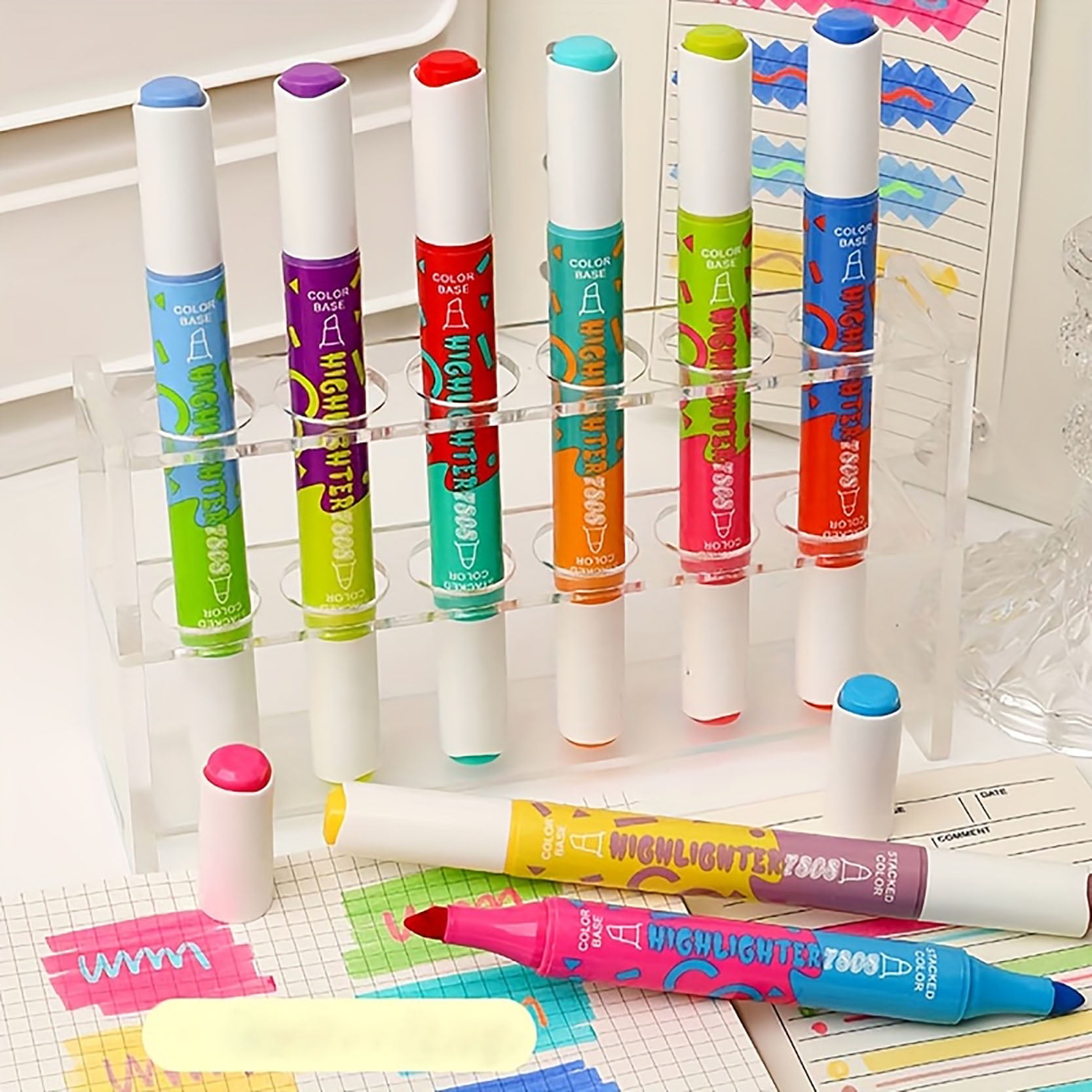 Double Sided Markers 8Pcs 16 Color Layers ,Colors Changing Marker Pens ...