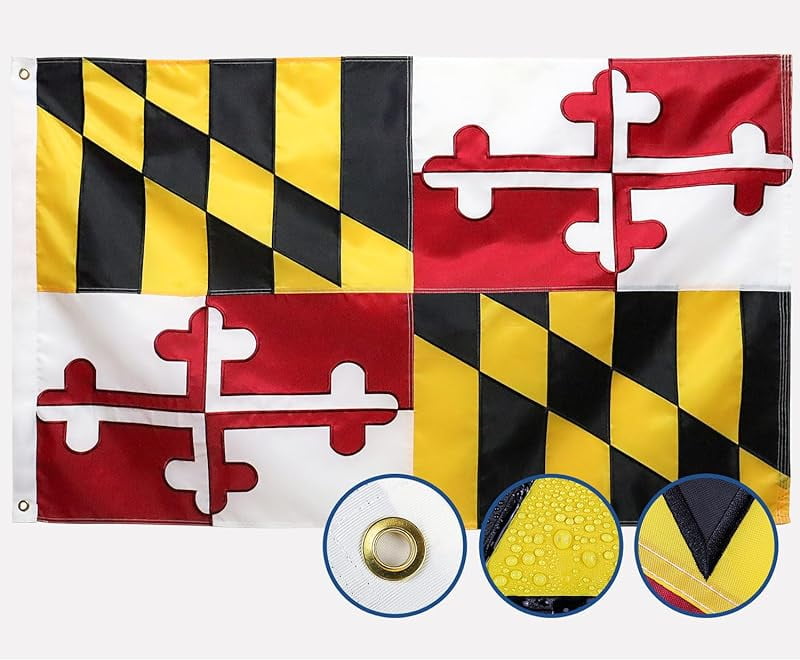 Double Sided Maryland State Flag 3x5 Outdoor The Longest Lasting MD ...