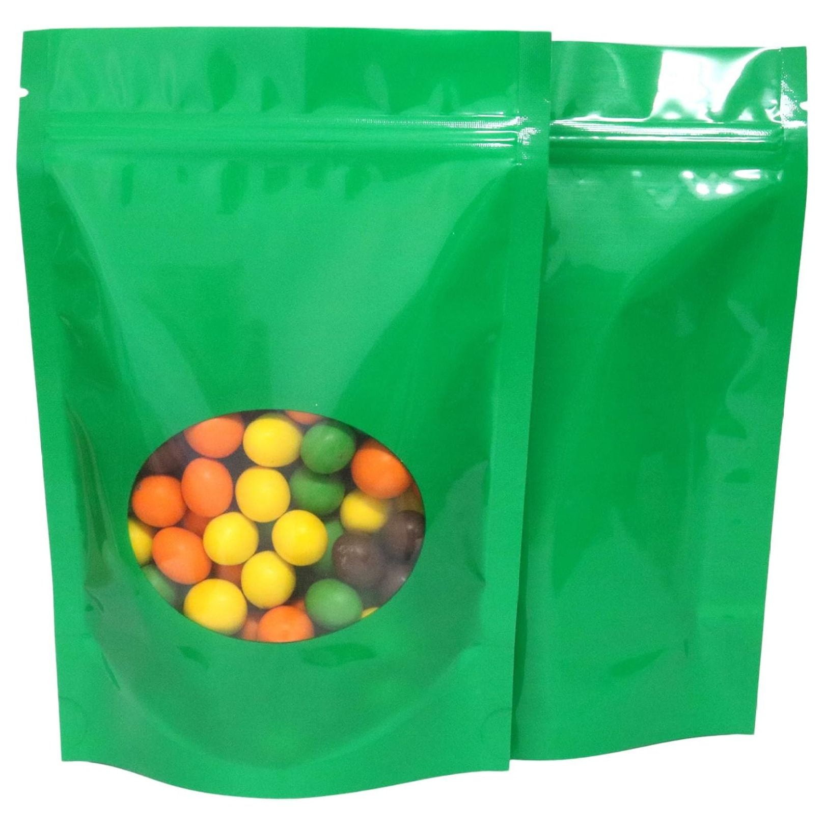 Double-Sided Matte/Glossy Color with Clear Round Window Stand-Up Pouch ...