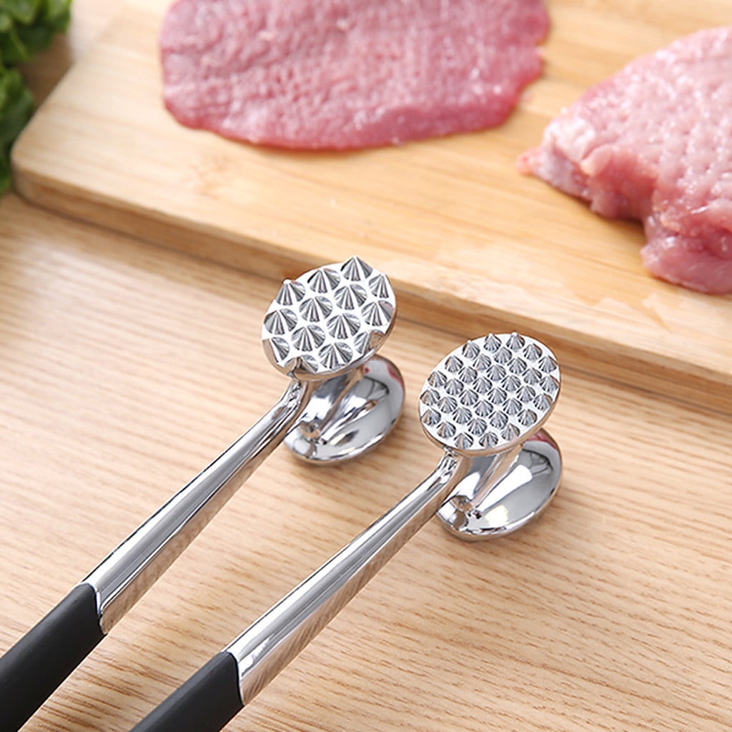 Double-Sided Meat Mallet Tenderizer Stainless Steel, Barbecue Meat ...