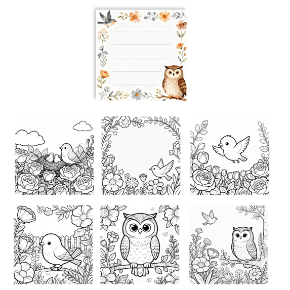 Double-Sided Memo Pads (100 Pcs) - Random Patterns Coloring Side & Note ...