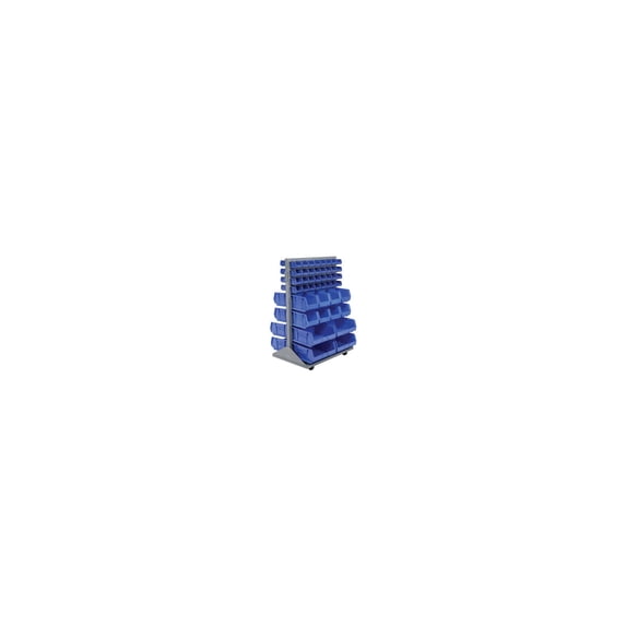 Double-Sided Mobile Rack with (88) Blue Bins, 36x25-1/2x55 - Walmart.com