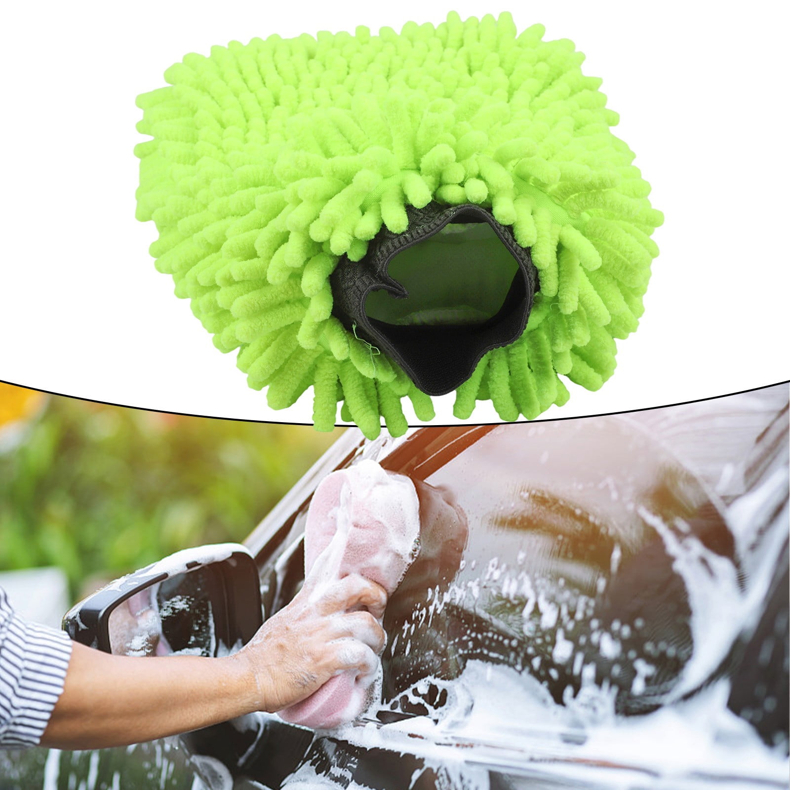Double-Sided Motorcycle Care Cleaning Gloves Washable Car Washing ...