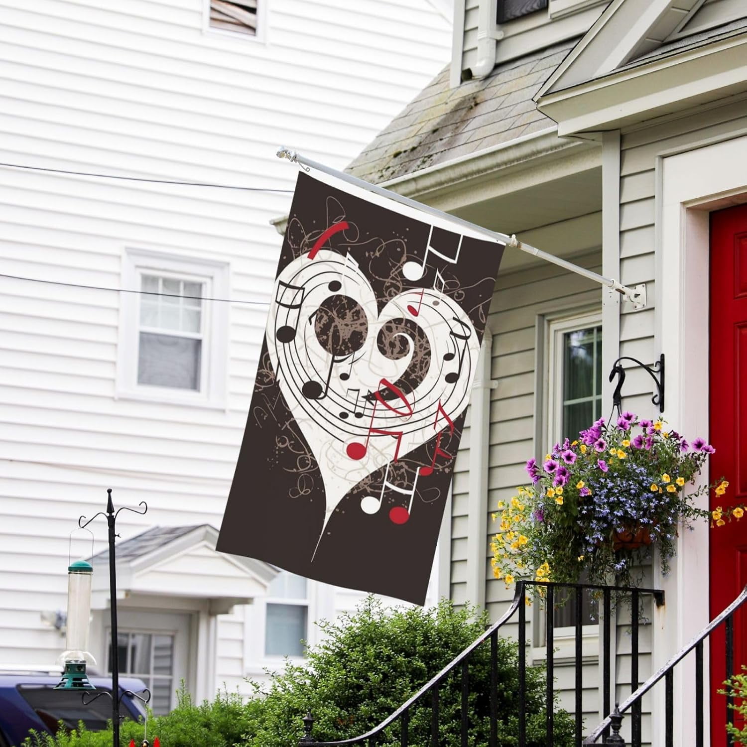 Double Sided Music Symbols Love Garden Yard Flags Greeting Banner Fade ...