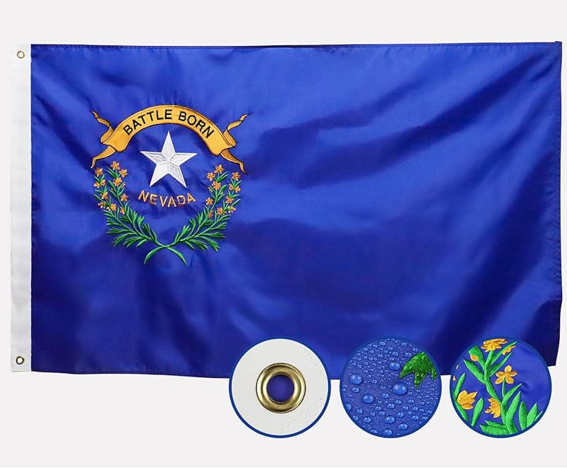 Double Sided Nevada State Flag 3x5 Outdoor The Longest Lasting NV Flags ...