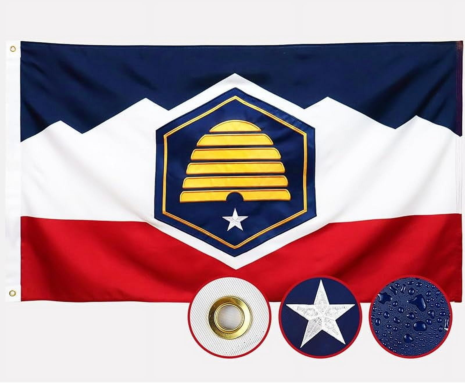 Double Sided New Utah State Flag 3x5 Outdoor The Longest Lasting New UT ...