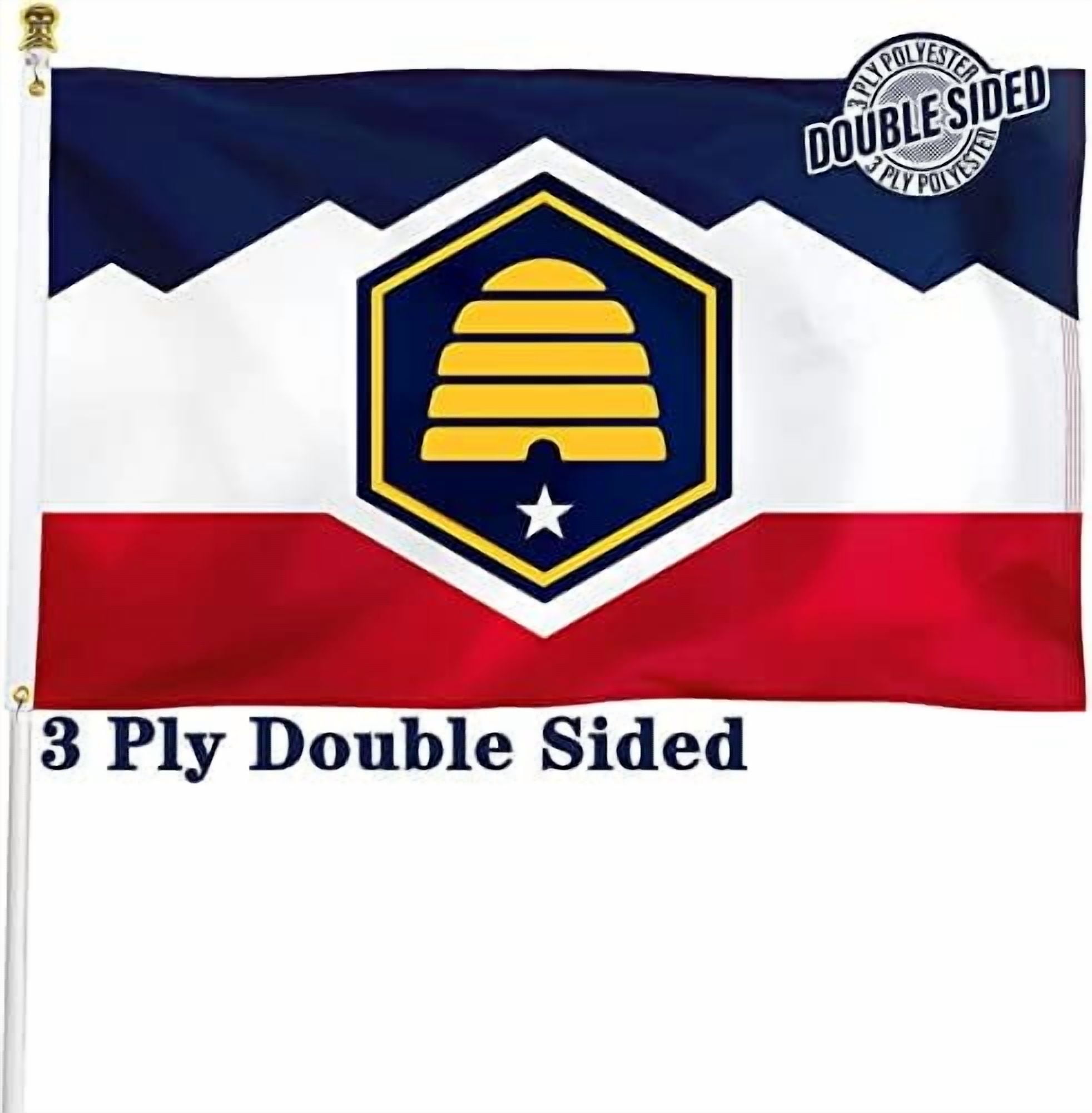 Double Sided New Utah State Flag 3x5 ft, Heavy Duty 3 Ply Durable ...