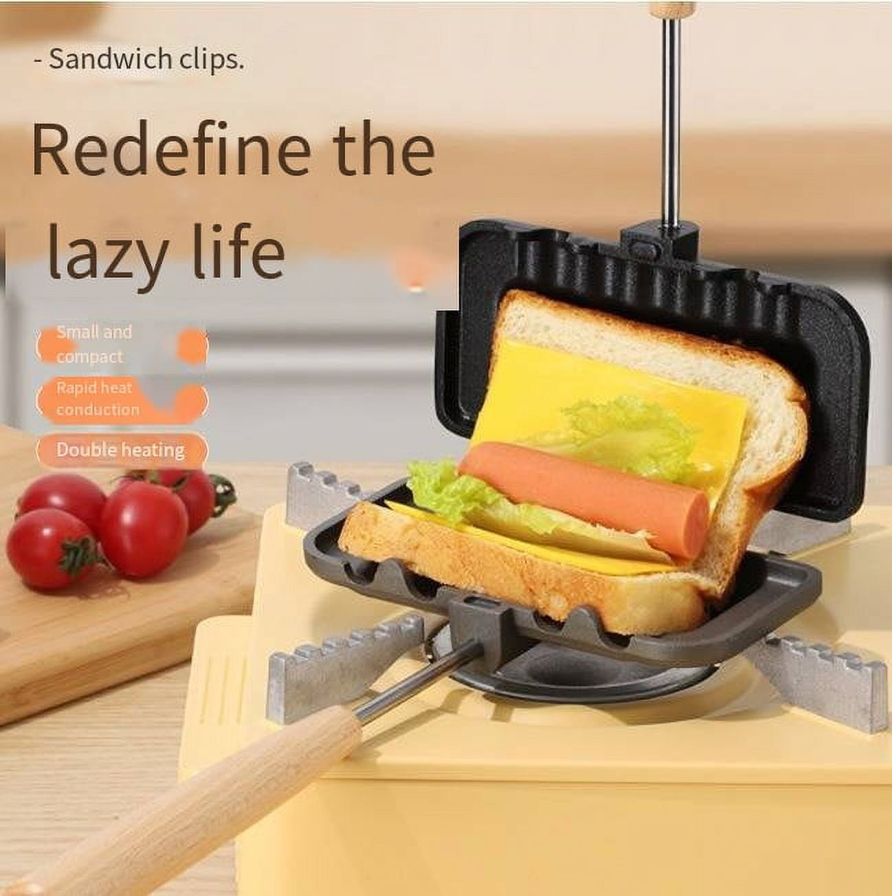 Double-Sided Non-Stick Sandwich Maker - Kitchen Gadget for Breakfast ...