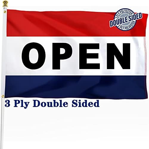 Double Sided Open Flag for Businesses 3 Ply Quality Polyester 4 Rows ...