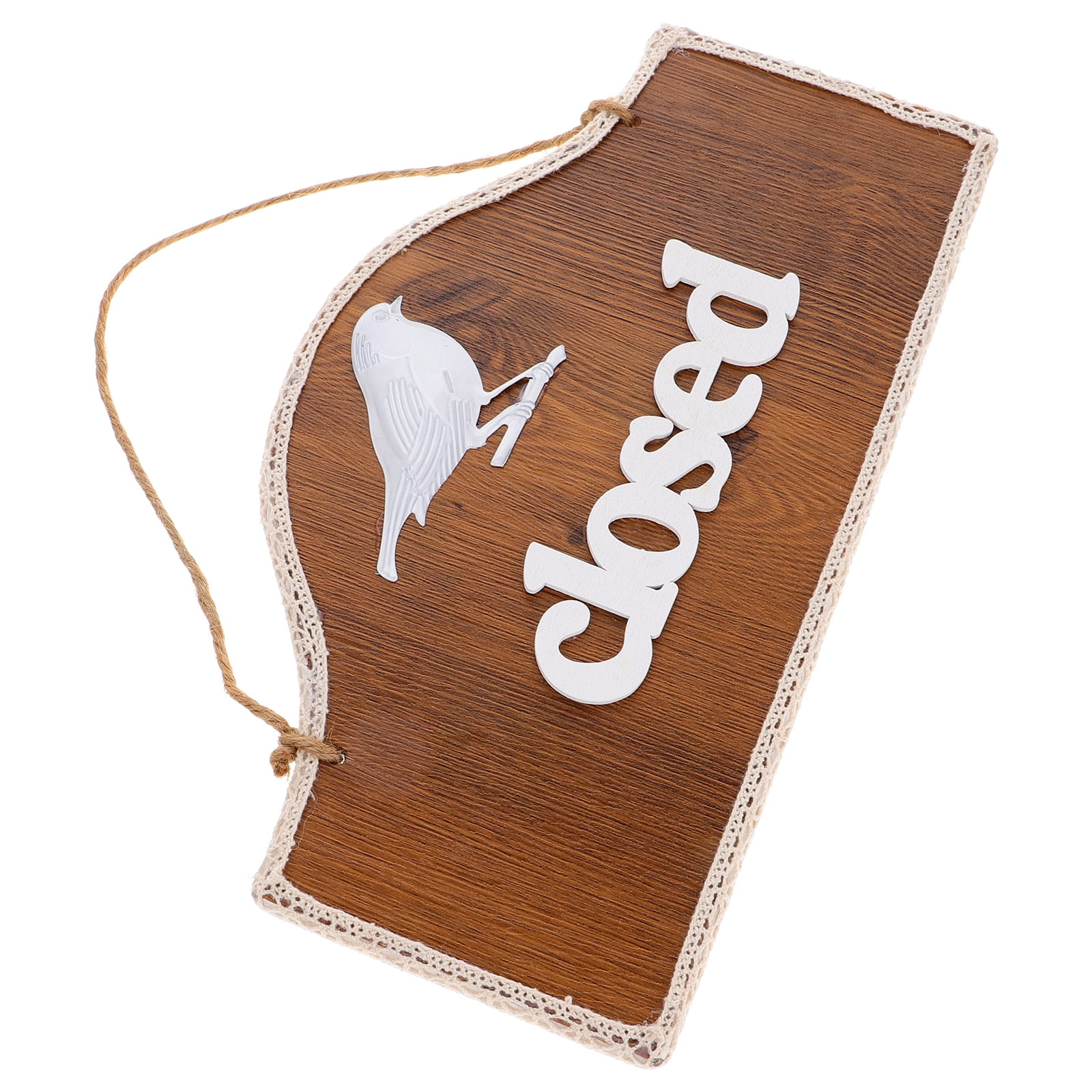 Double Sided Open Sign Vintage Reversible Door Plaque Wood Bird Welcome ...