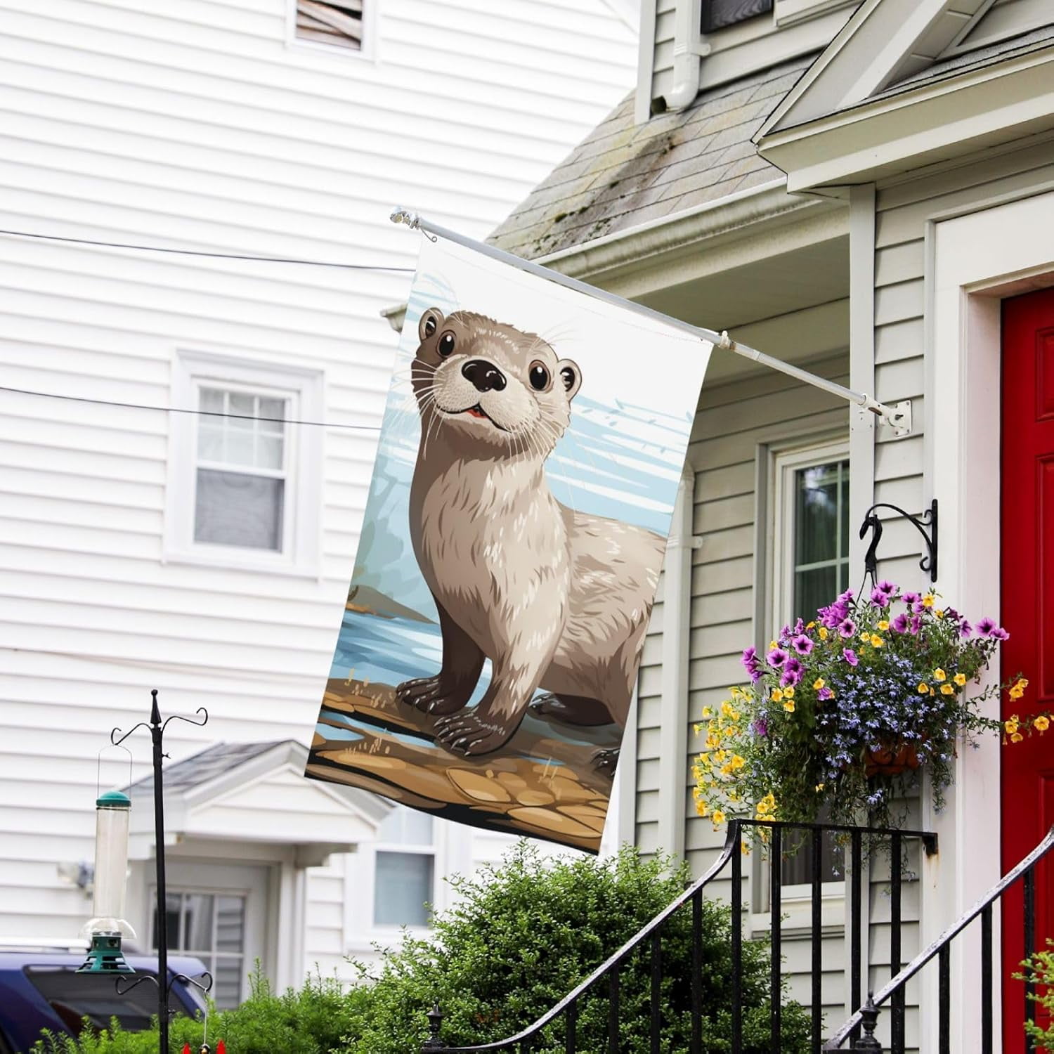 Double Sided Otter Garden Yard Flags Greeting Banner Fade Resistant ...