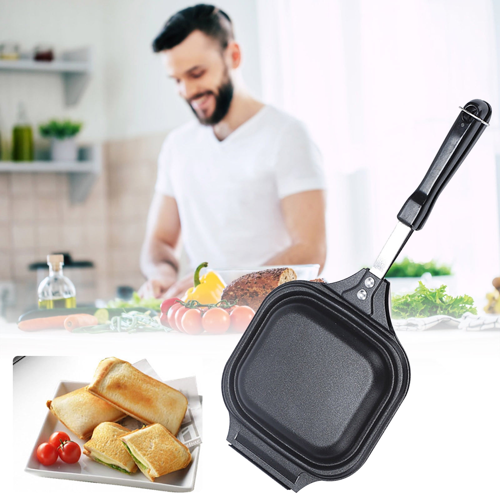 Double-Sided Pan, Breakfast Sandwich Maker, Removable Clamp ...