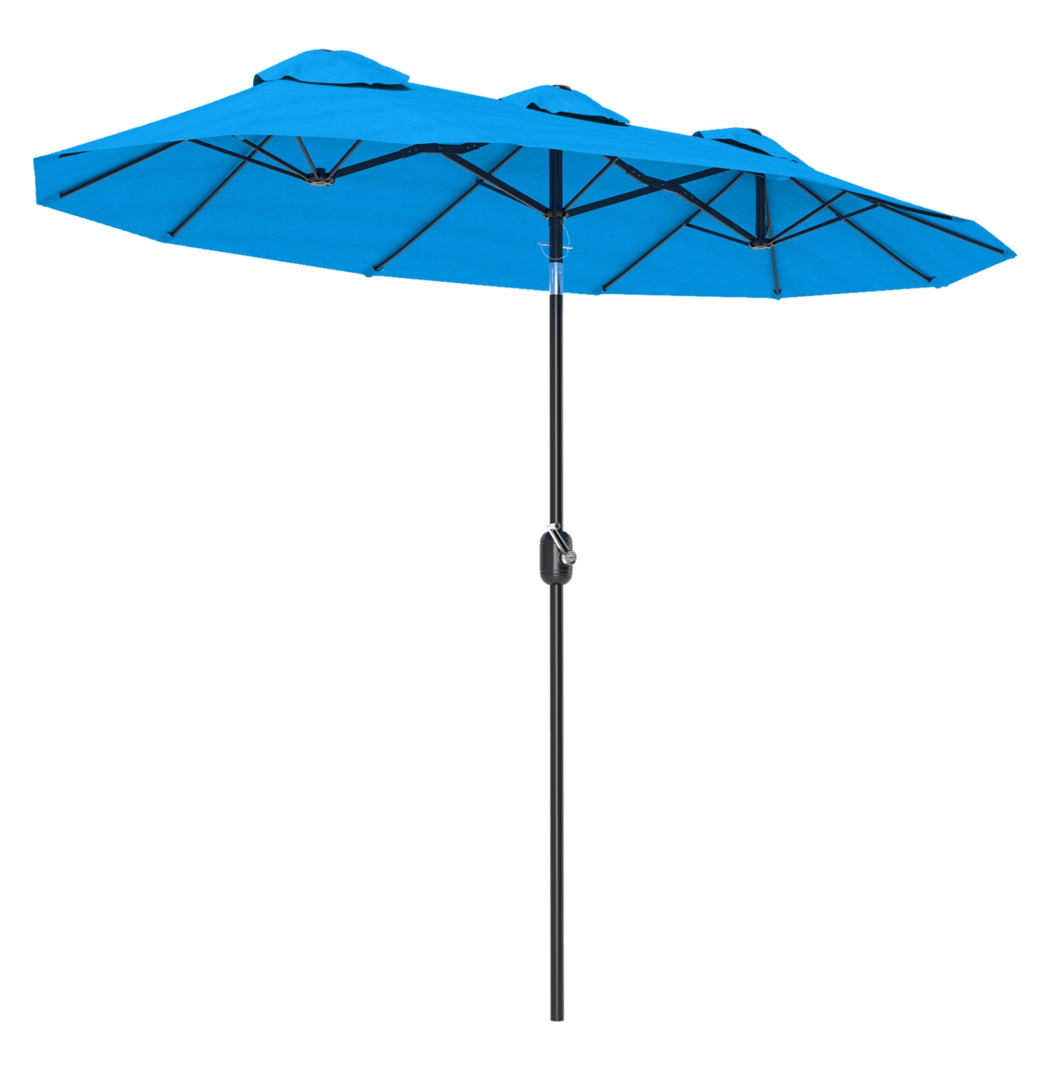 Double-Sided Patio Umbrella 9.5ft Outdoor Cyan Blue - Tilt & Crank, 12 ...