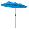Double-Sided Patio Umbrella 9.5ft Outdoor Cyan Blue - Tilt & Crank, 12 ...