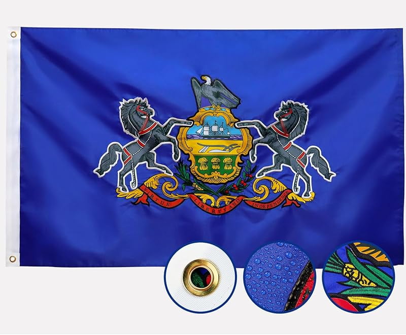 Double Sided Pennsylvania State Flag 3x5 Outdoor The Longest Lasting PA ...