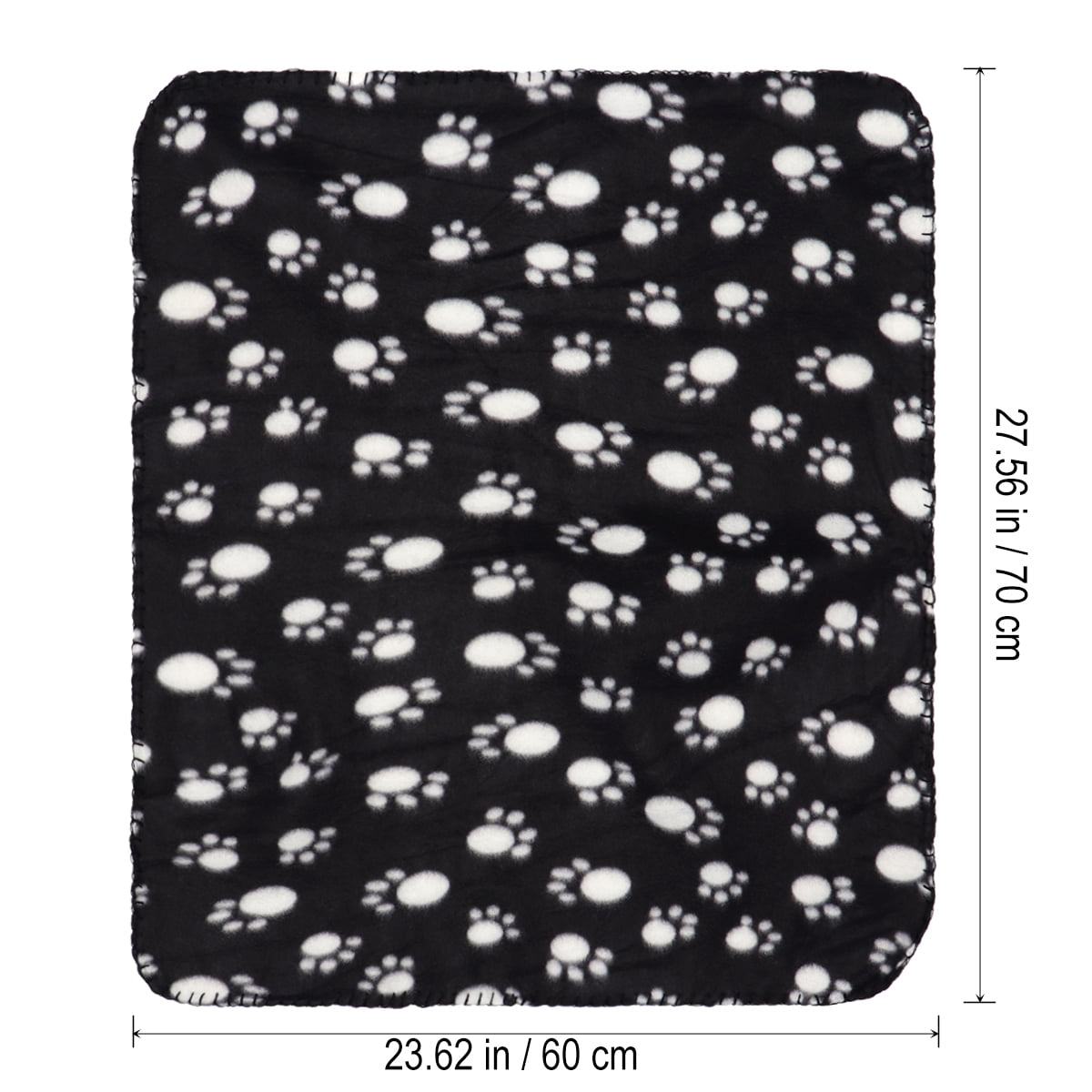Double-Sided Pet Blanket - 60x70cm Fleece Dog/Cat Bed Mat with Paw ...