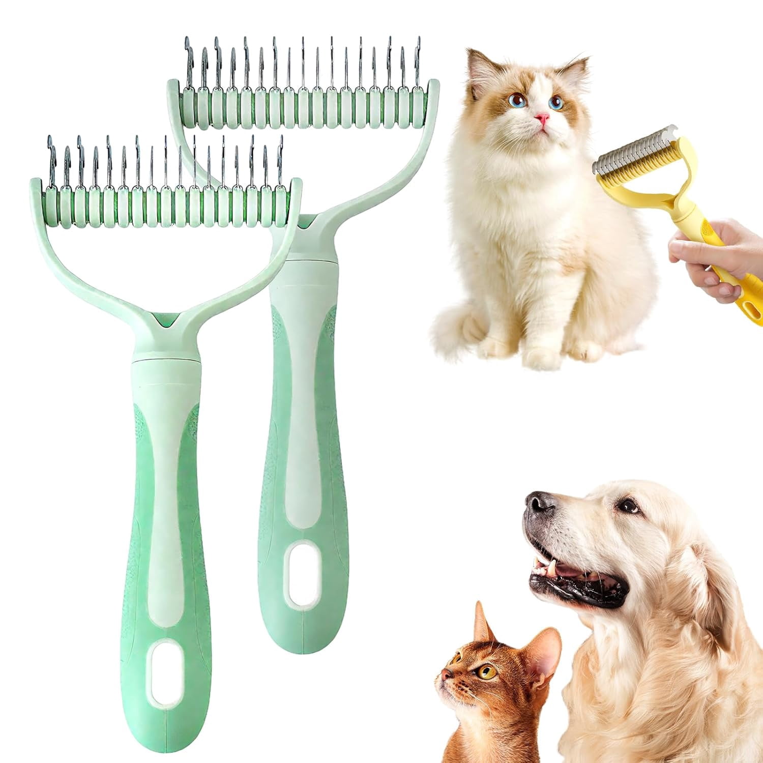 Double-Sided Pet Grooming Brush for Dogs and Cats, 2026 New Dog ...