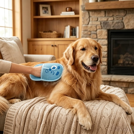 Double Sided Pet Grooming Hair Removal Mitt With Electrostatic Fabric ...
