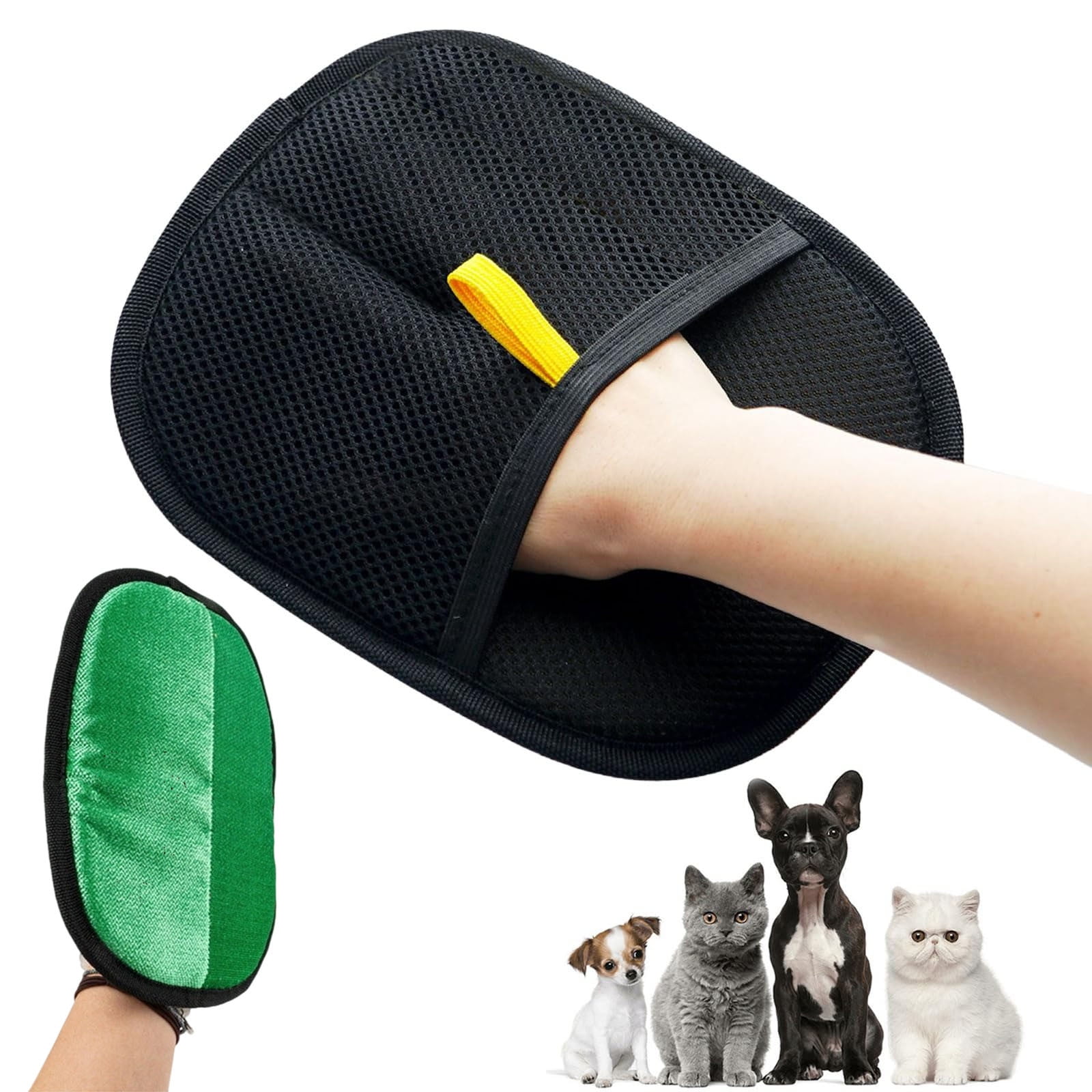 Double Sided Pet Hair Remover Glove Reusable Grooming Glove Snack Box ...