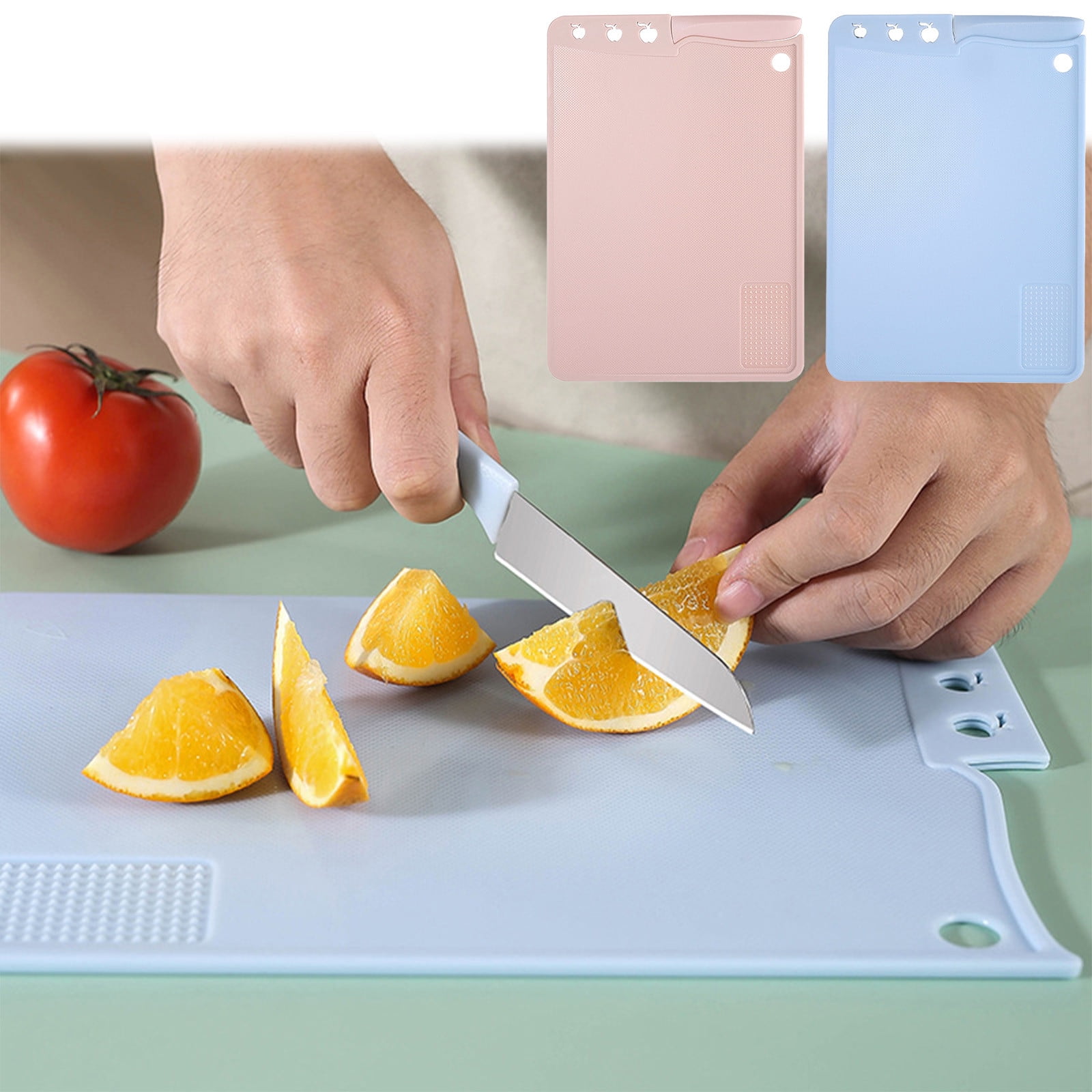 Double Sided Plastic Cutting Board with Antibacterial Coating, Non-Slip ...