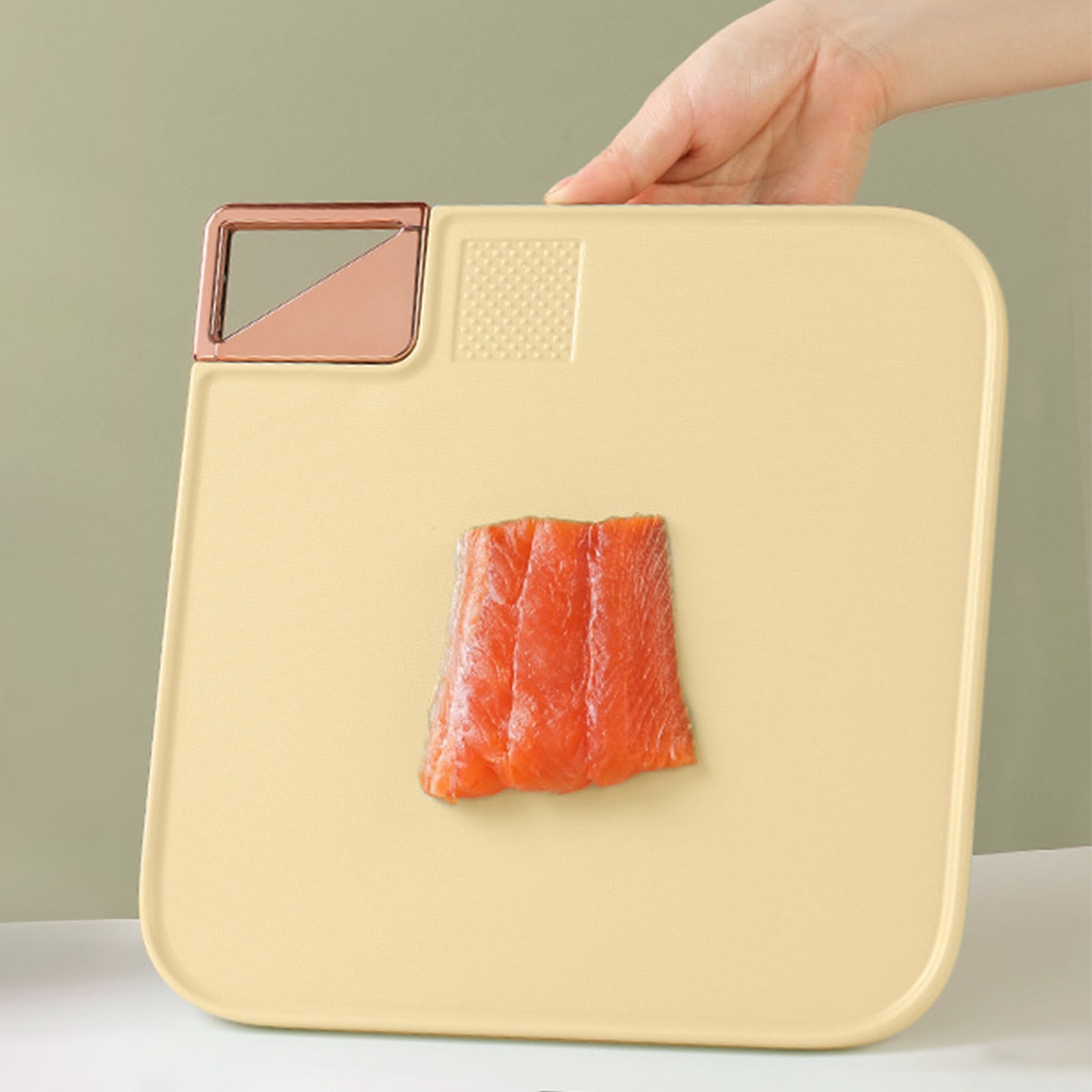 Double-Sided Plastic Cutting Board with Built-in Grater | Standing & Hanging Design | Spill ...