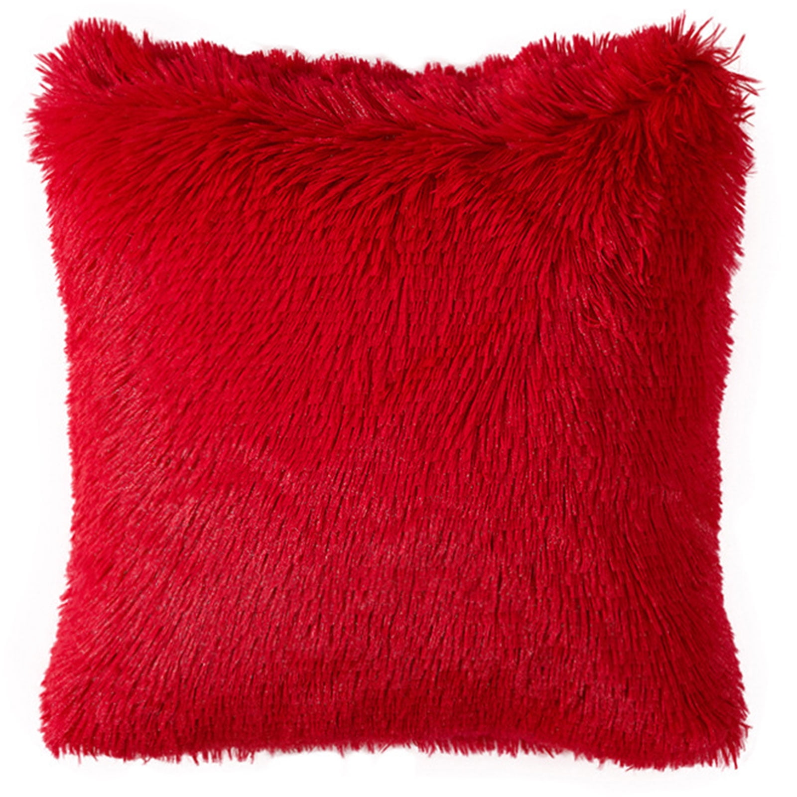 Double Sided Plush Throw Pillowcase Breathable Faux Furs Fabric Sqaure ...