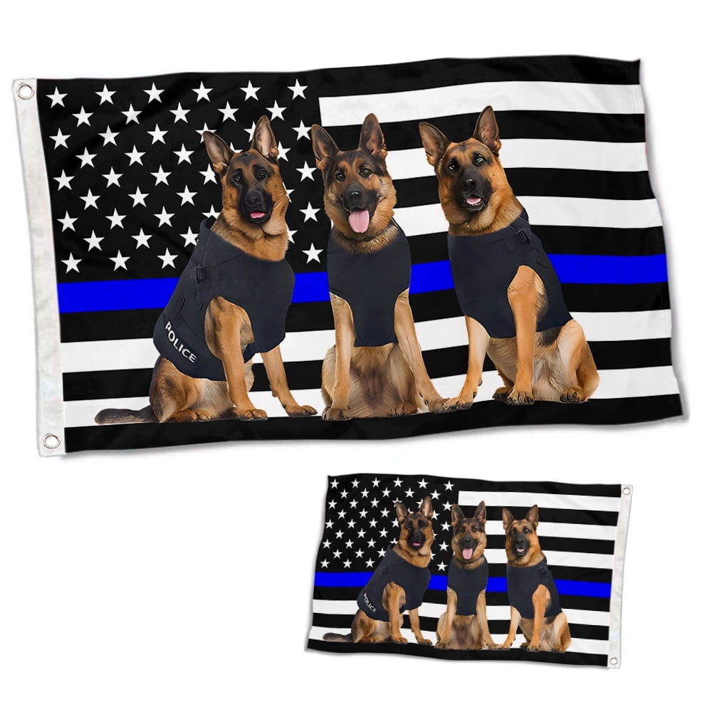 Double Sided Police Dog Flag German Shepherd K9 Police Banner with ...