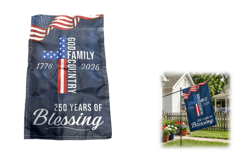 Double Sided Polyester Patriotic Banner Outdoor Garden Holiday Home ...