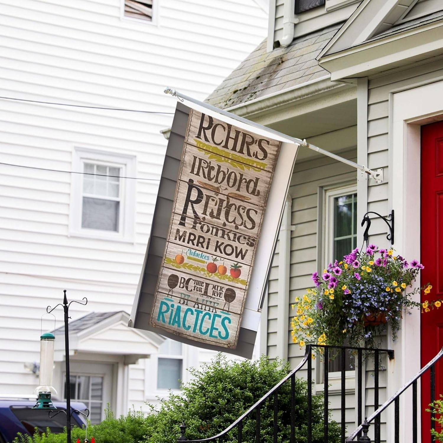Double Sided Porch Rules Garden Yard Flags Greeting Banner Fade ...