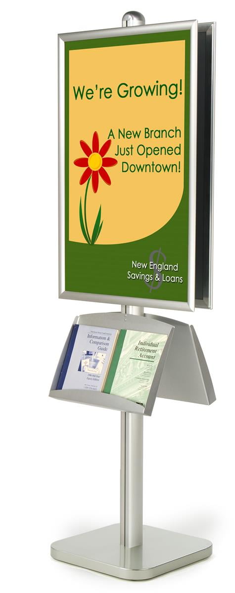 Double-Sided Poster Stand with (2) 24x36 Front-loading Frames, Includes ...