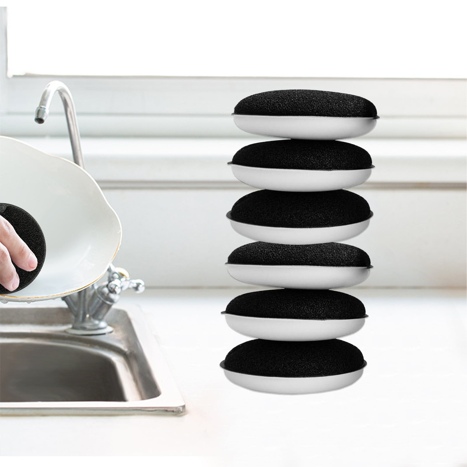 Double-Sided Pot Washing Sponge Block,Multi-Purpose Kitchen Scrubber ...