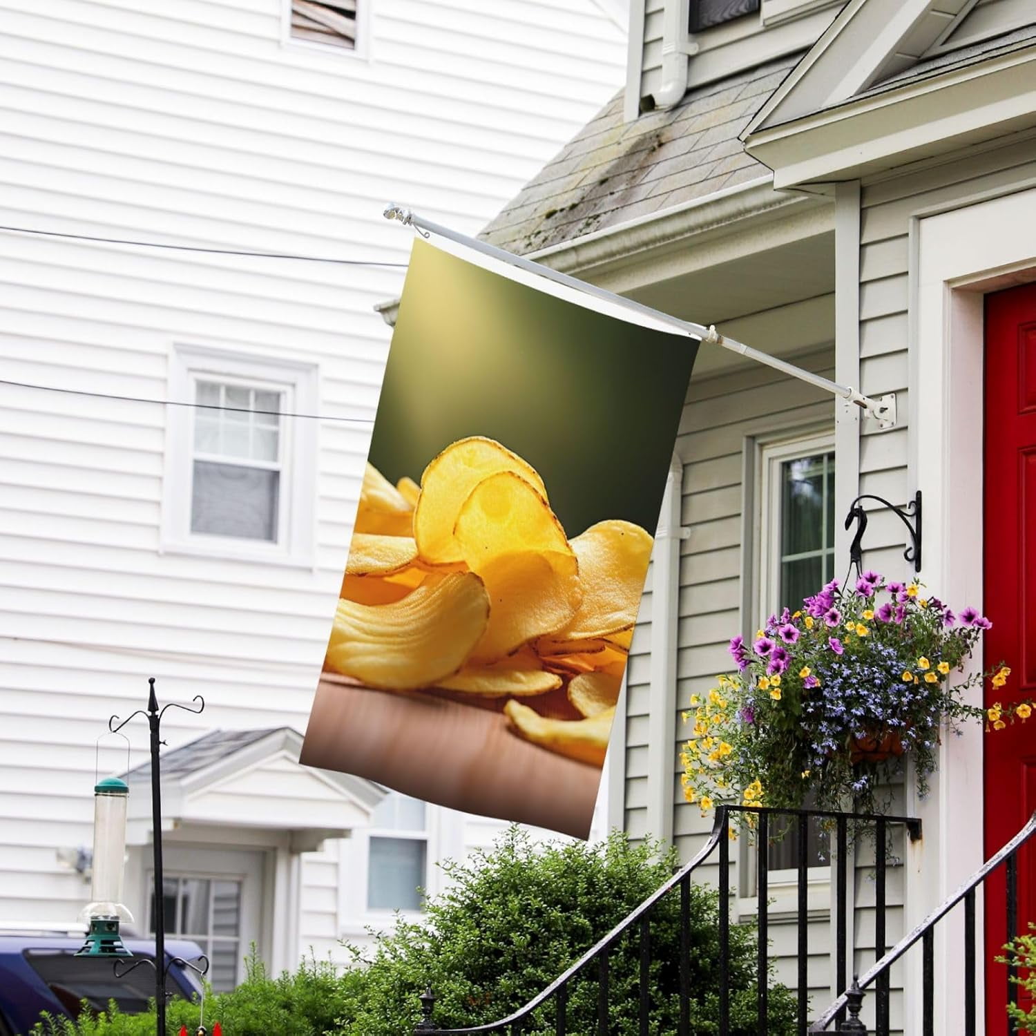 Double Sided Potato Chips Garden Yard Flags Greeting Banner Fade ...
