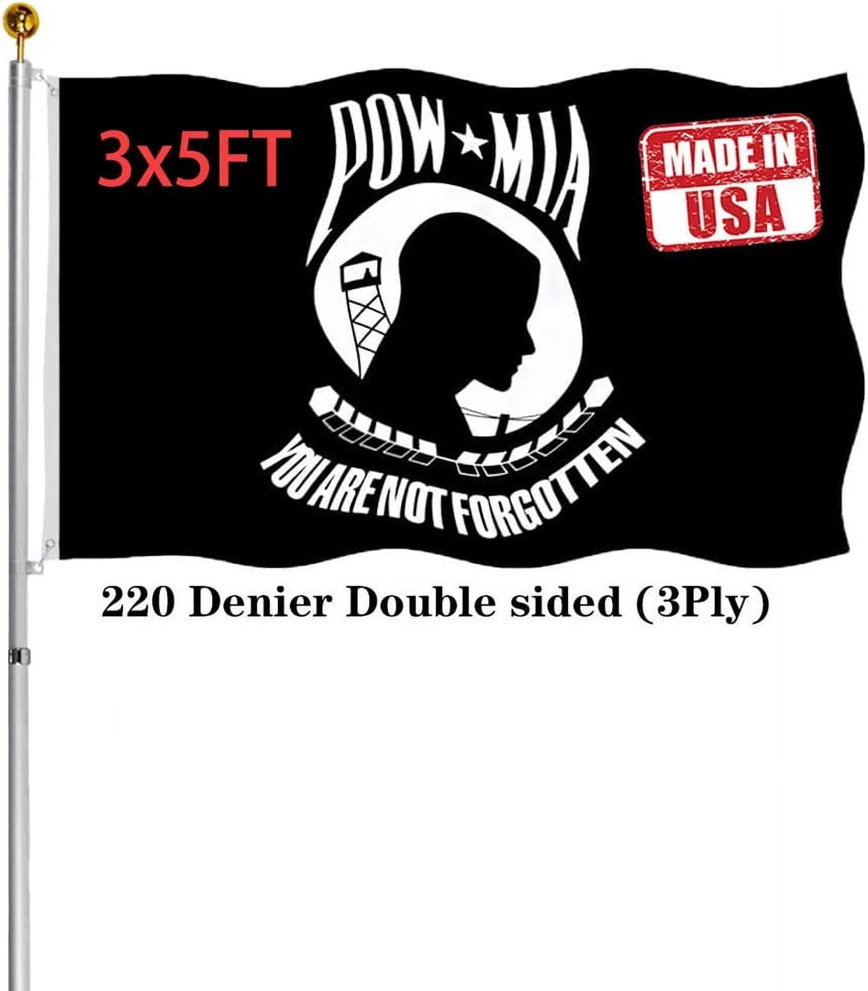 Double Sided Pow Mia Flag 4x6 Outdoor- UV Fade Resistant 3Ply Black Pow ...