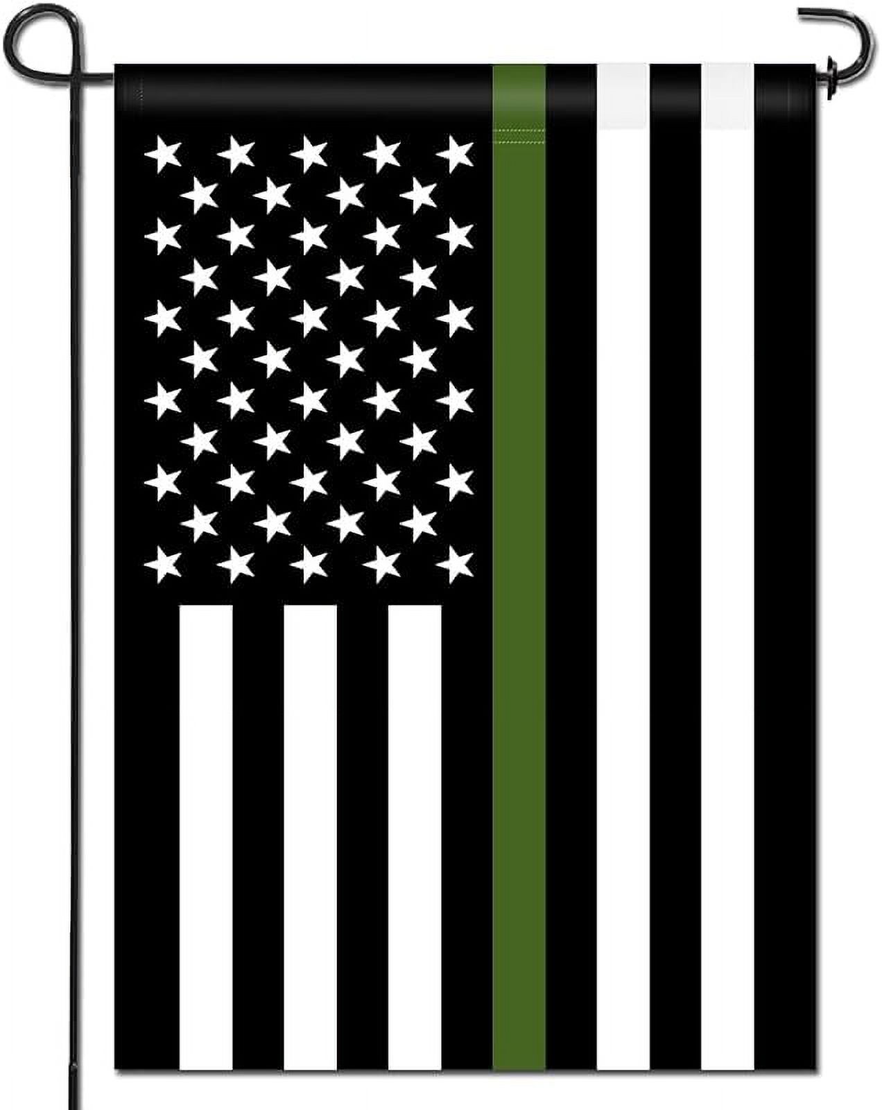 Double Sided Premium Garden Flag, Thin Blue Green and Red Line USA ...