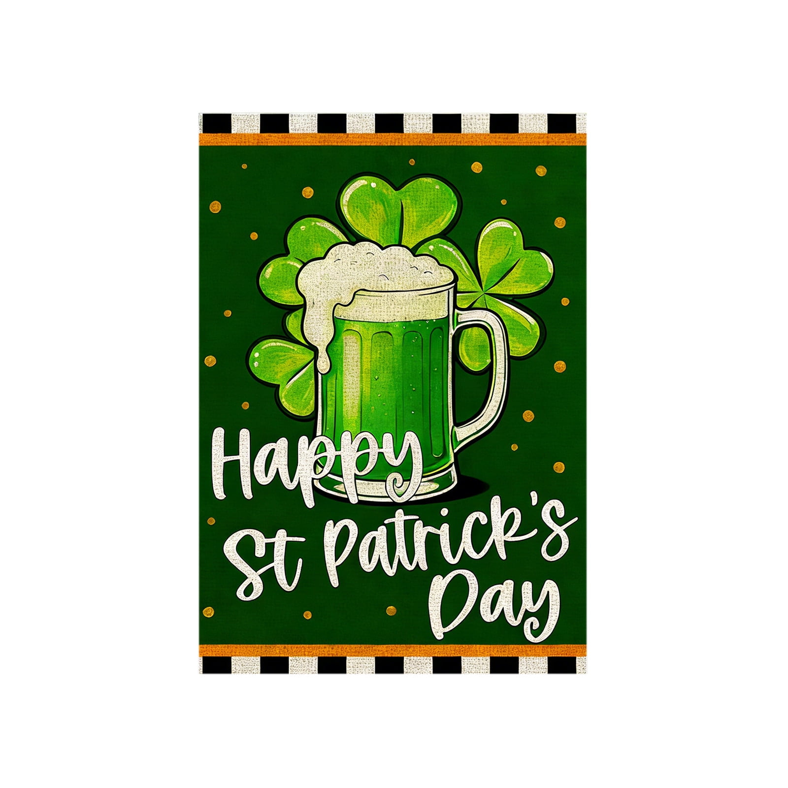Double-Sided Premiums Garden Flag Happy St. Patrick's Day Green ...