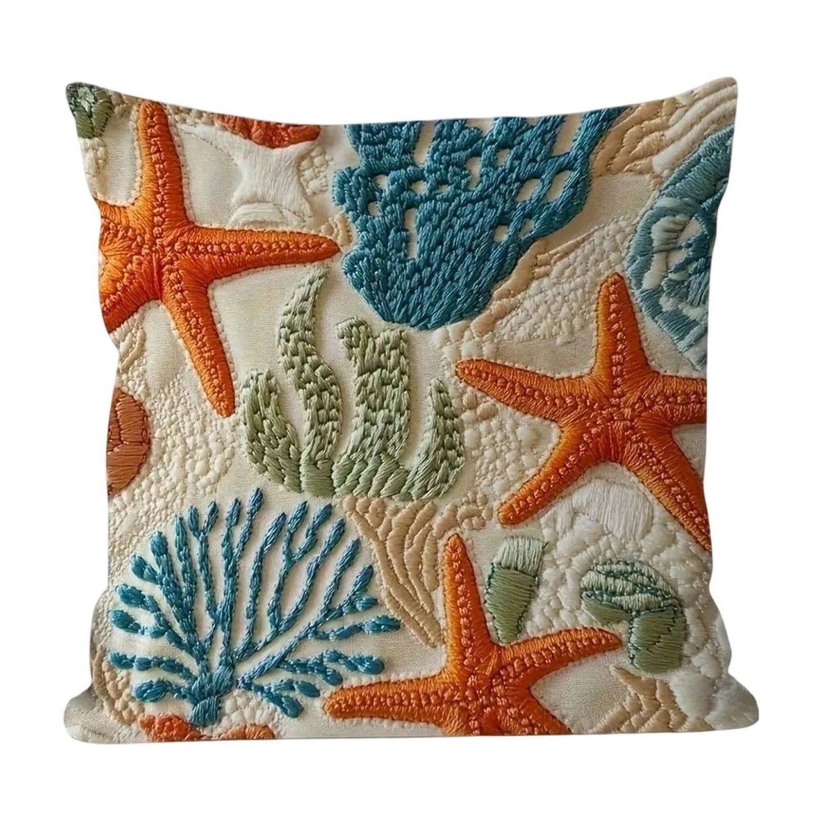 Double Sided Printed Short Lint Pillow Cover 18X18 Inch Embroidery ...