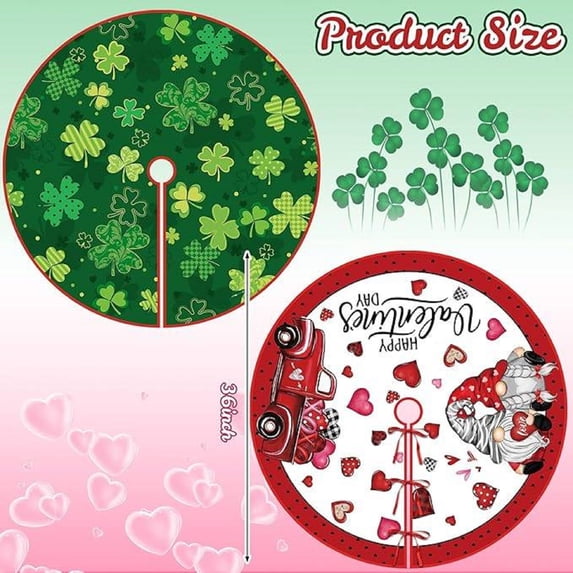 Double-Sided Printed Tree Skirt, Valentine's and St. Patrick's Decor ...