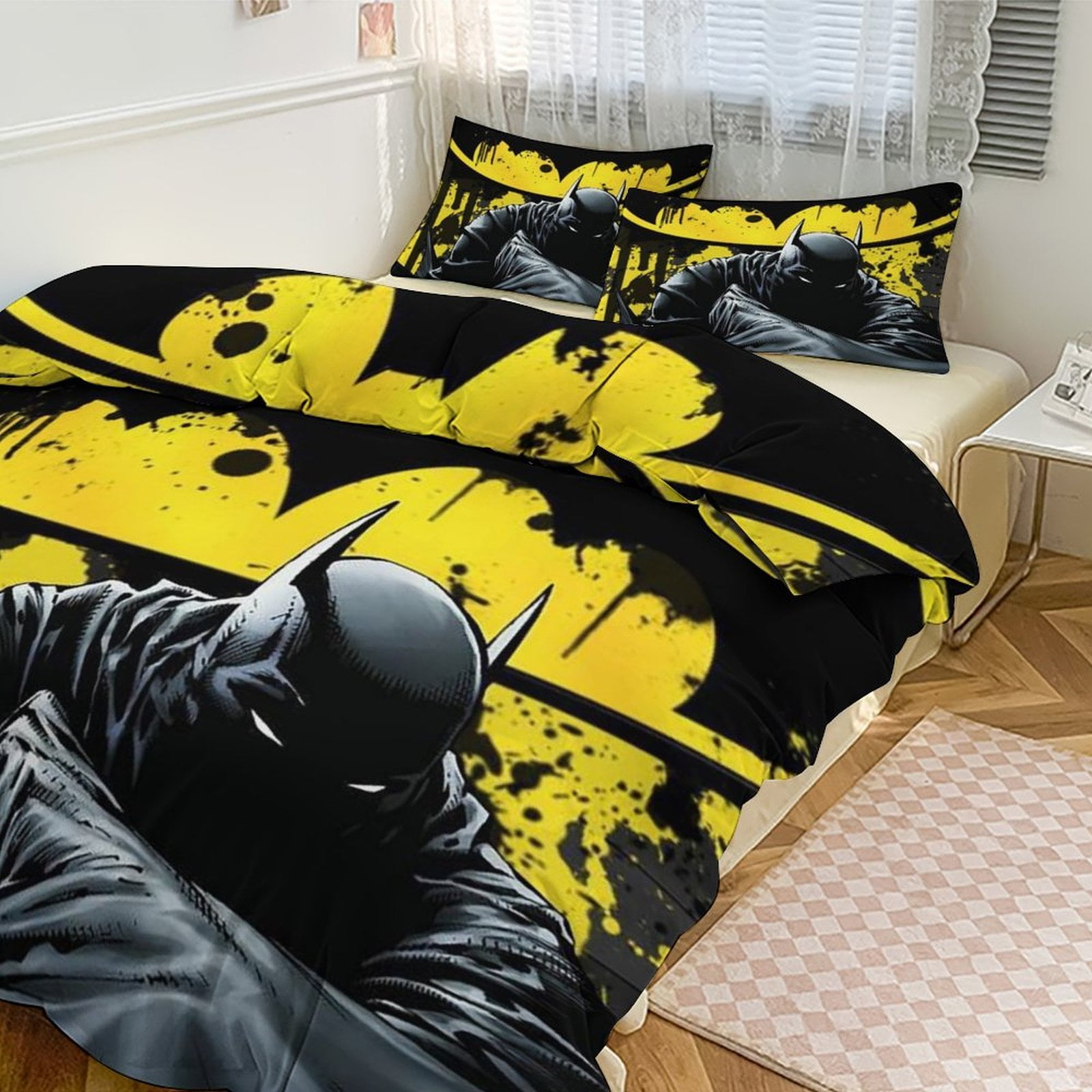 Double Sided Printing Microfiber Comforter Set,Batman 3 Pieces Quilt ...