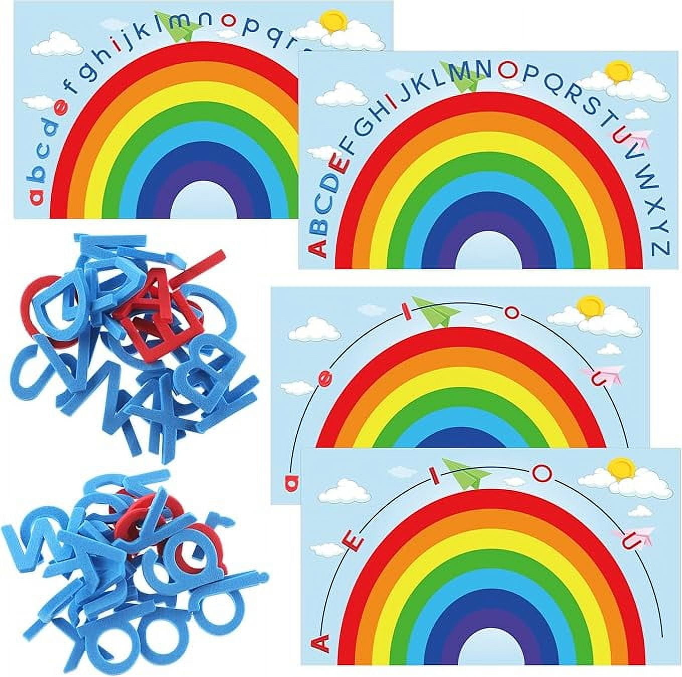 Double Sided Rainbow Play Alphabet Arch Mats Colorful Foam Letters ABC ...