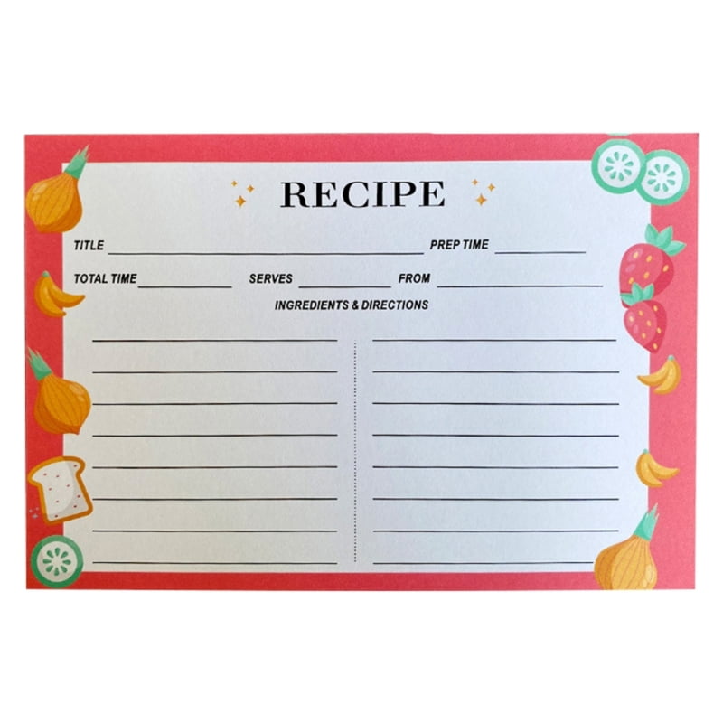 Double Sided Recipe Index Cards for Kitchen Cooking, Bridal Shower ...
