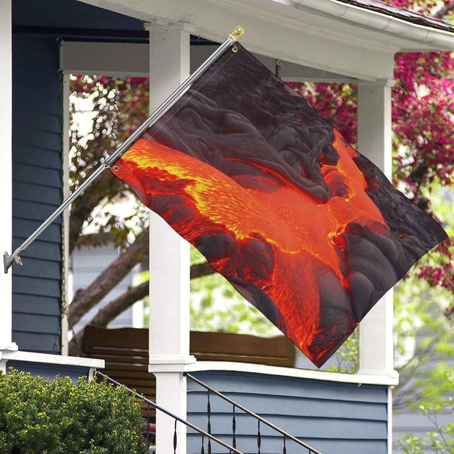 Double Sided Red Lava Garden Yard Flags in Greeting Banner Fade ...