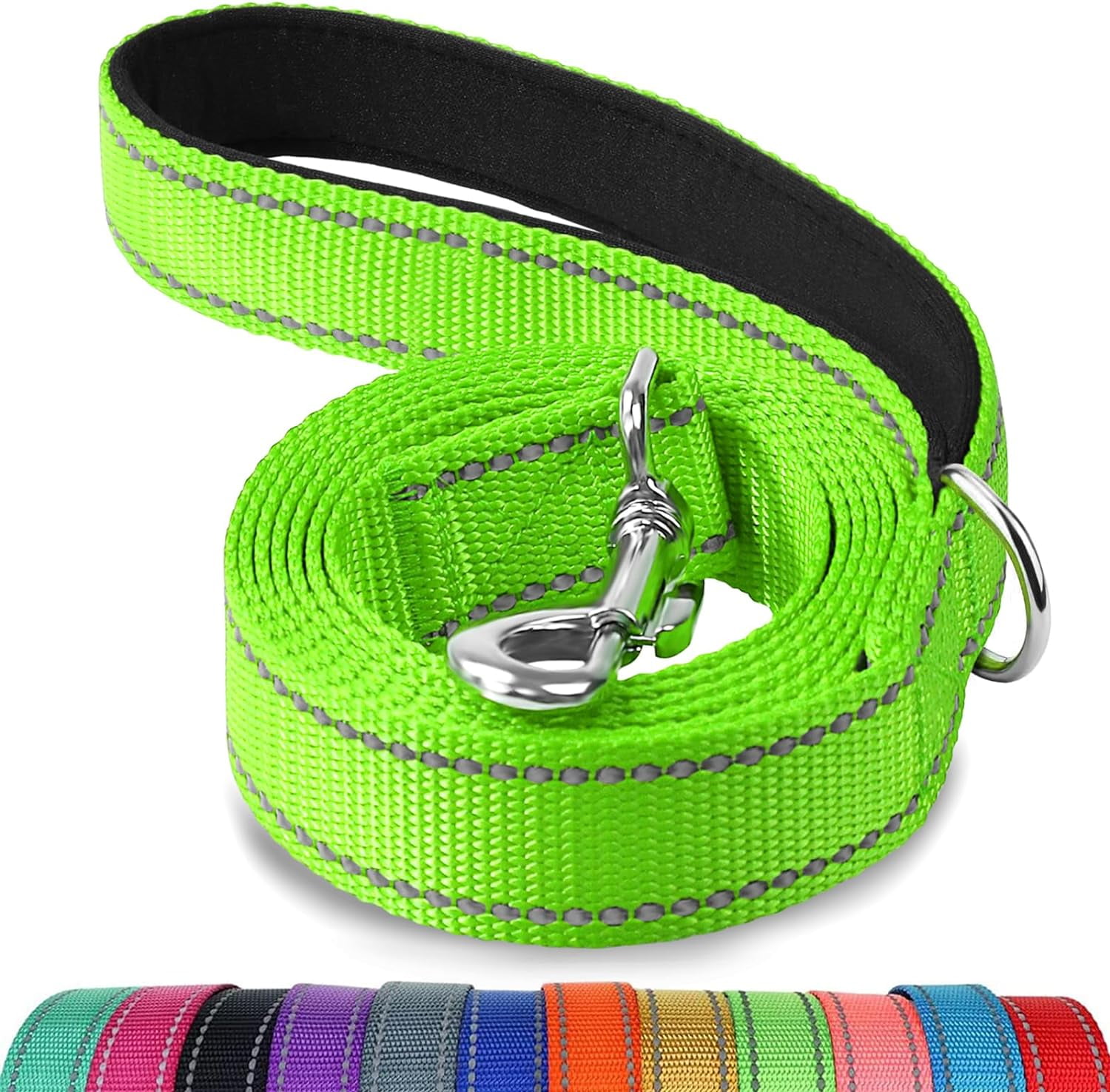 Double-Sided Reflective Dog Leash, 6 FT/5 FT/4 FT, Padded Handle Nylon ...